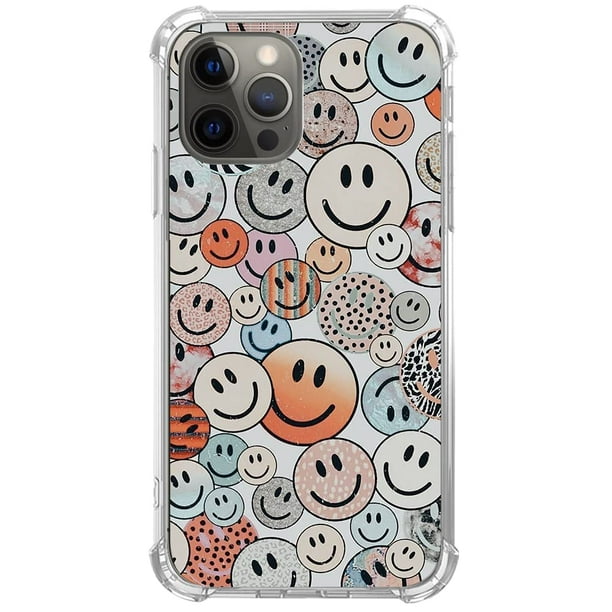 Hippie Smiley Face Case for iPhone 14 Pro Max,Aesthetic Art Design TPU Bumper Cover Case ...
