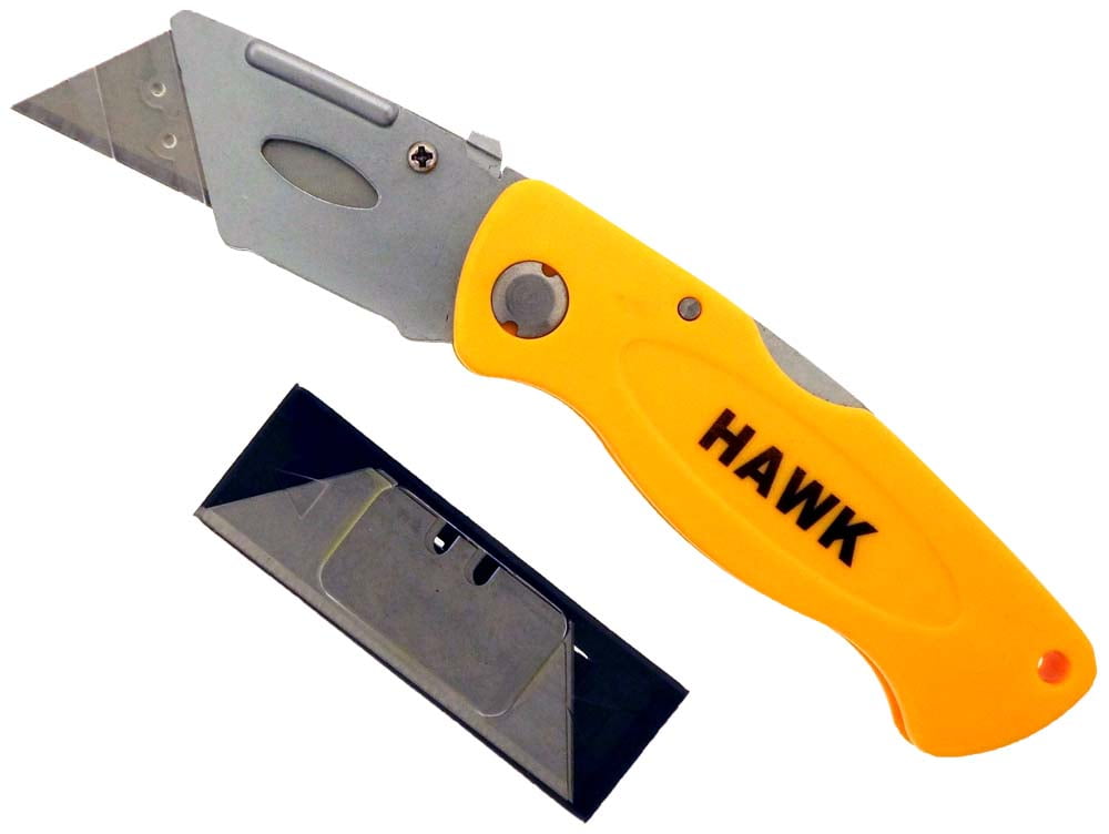 6.5" Folding Utility Knife - Comfort Grip Handle - 5 Extra Blades ...