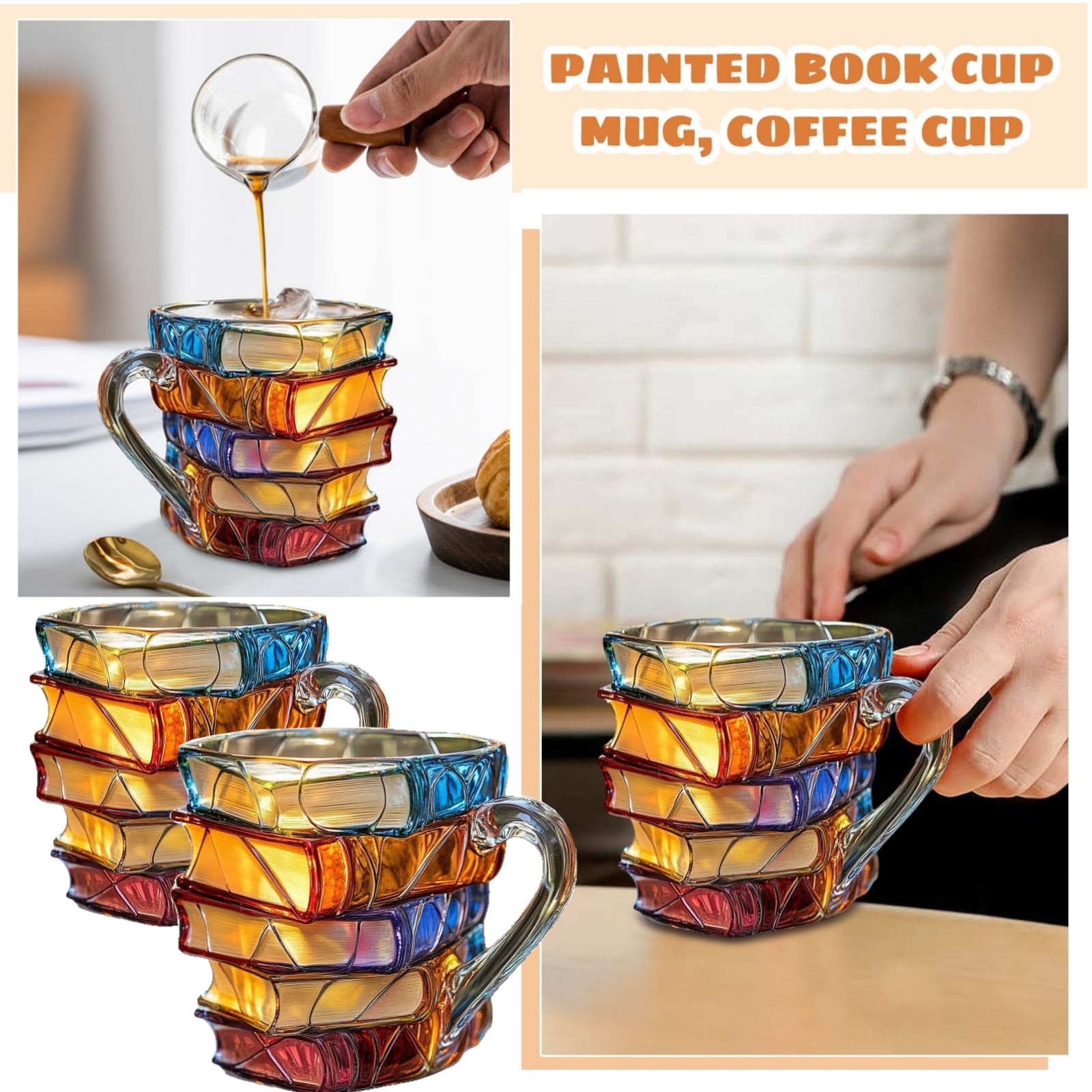 Click here for Otemrcloc Painted Book Mug Painted Book Coffee Mug... prices