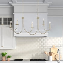 Minimalist Brushed Gold Pendant Light, Modern 5-Light Hanging Ceiling ...