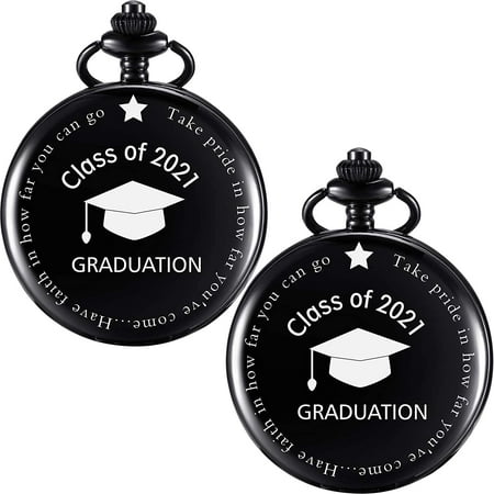 2 Pieces Classic Pocket Watch School Class of 2021 Graduation Gift ...