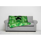 Minecraft Creeper Fleece 53" Square Throw, 100% Microfiber, Green ...