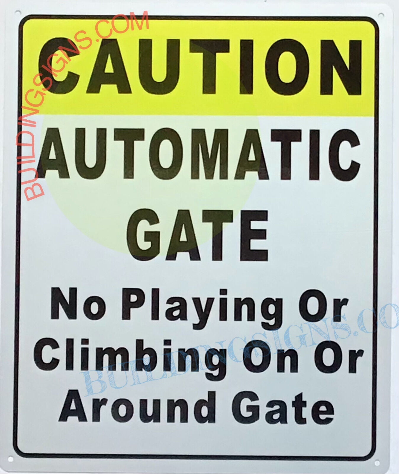 CAUTION AUTOMATIC GATE SIGN((10x12,WHITE,ALUMINUM) -ref19722 - Walmart.com