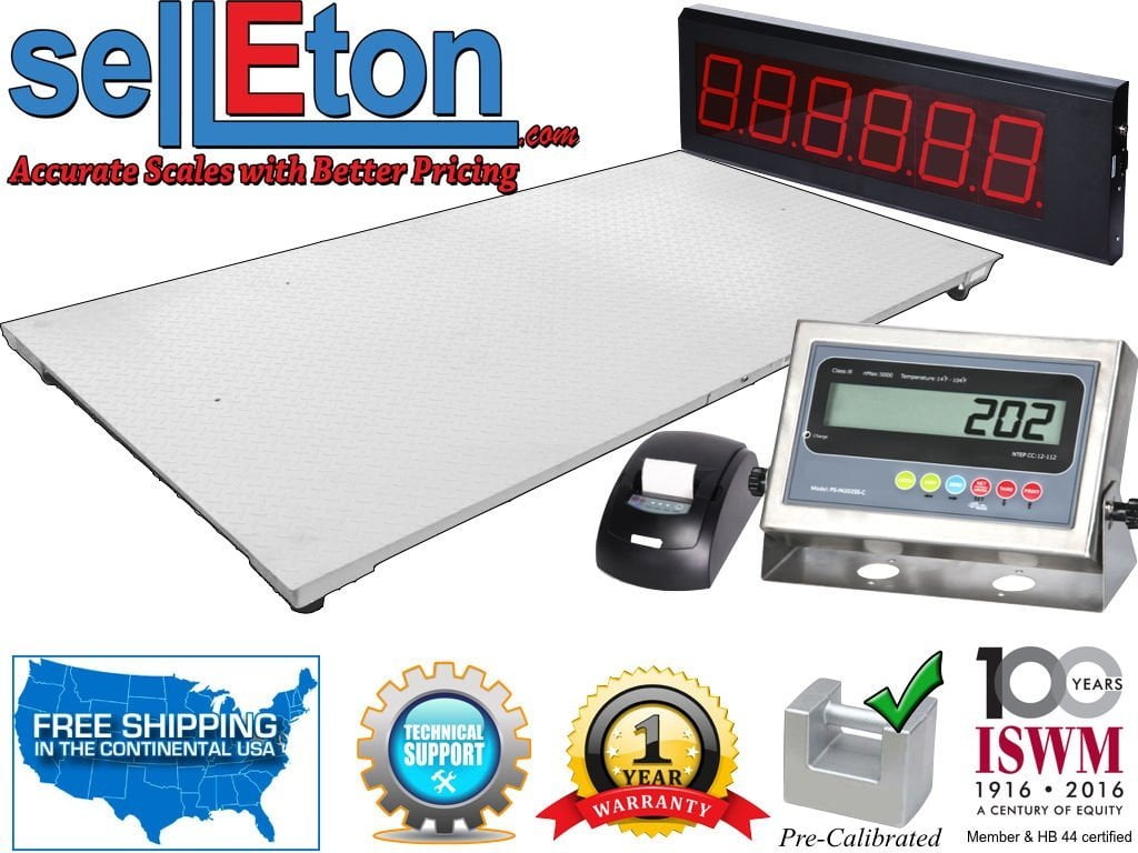 60" x 84" Floor Scale with Printer & Scoreboard Warehouse Industrial ...