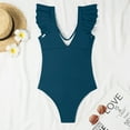 Womens Ruffled One Piece Swimsuits Tummy Control Cutout High Waist
