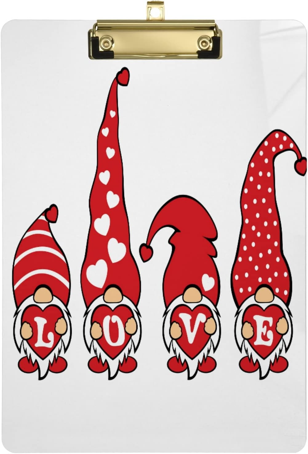 ZHANZZK Gnomes Valentine's Day Clipboard Hardboard Wood Nursing Clip ...