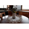 Cocoa Earth Tone and White Jacquard Table Topper (23" Round) - Walmart.com