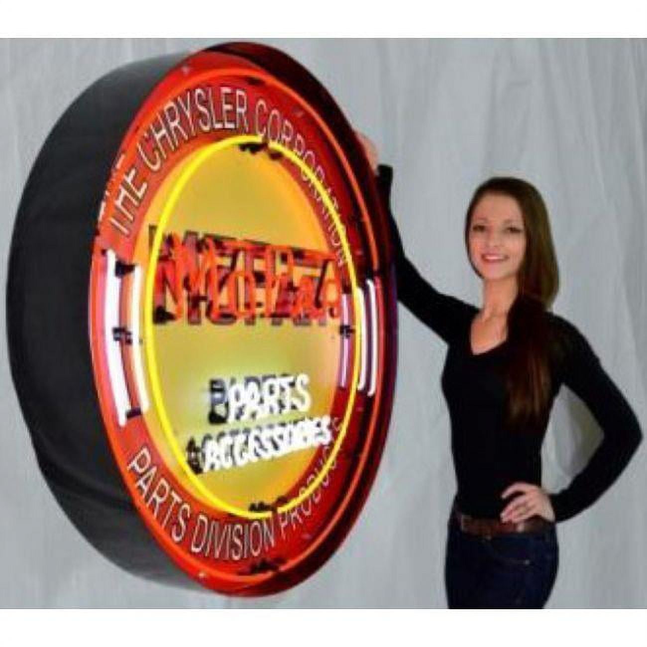 Everything Neon NV-700-0184 Large Mopar Circle Red W/ Backing Neon Sign ...