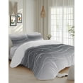 4 Piece Duvet Cover Set Full, Gradient Black White Waves Soft ...