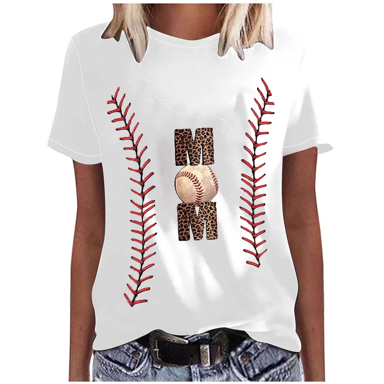 Click here for Meichang Aboser Baseball Mom T Shirts For Women Sh... prices