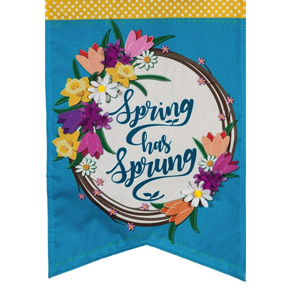 Evergreen Linen Garden Flag - Spring Has Sprung - Walmart.com - Walmart.com