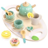 Tea Set for Little Girls, Pretend Play Tea Party Set, Floral Design ...