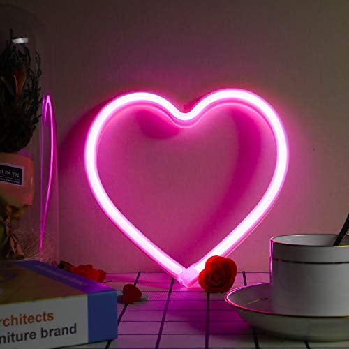 Heart Neon Sign, Battery Operated Or Usb Powered Led Neon Light For ...