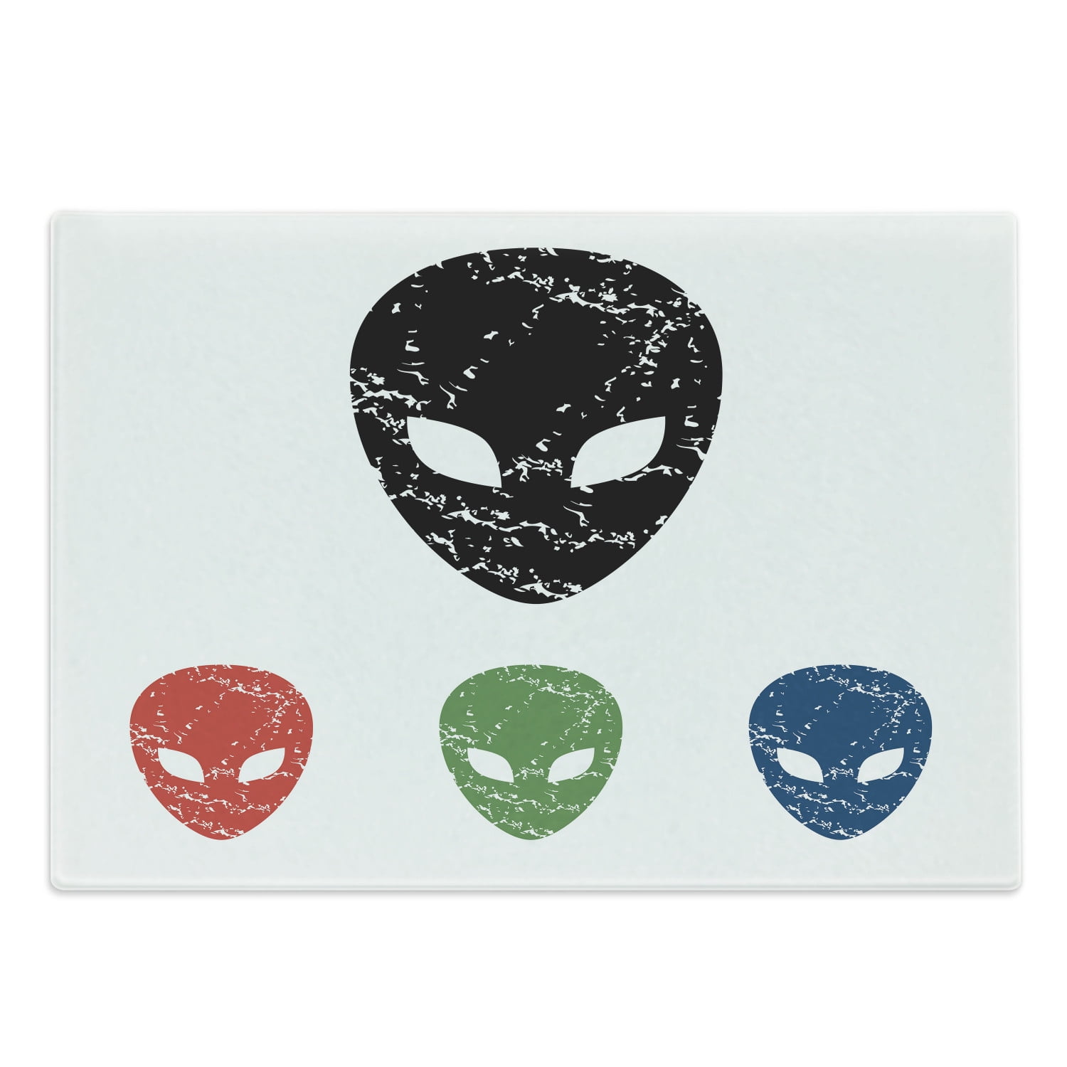 Outer Space Cutting Board, Grunge Illustration of a Surreal Alien Head ...