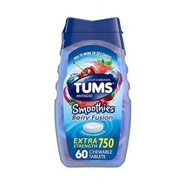 TUMS Regular Strength Peppermint Antacid Chewable Tablets for Heartburn ...
