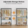 35.4" Wide Heavy Duty Wire Garment Rack with Wheels, 3-Tier Rolling ...