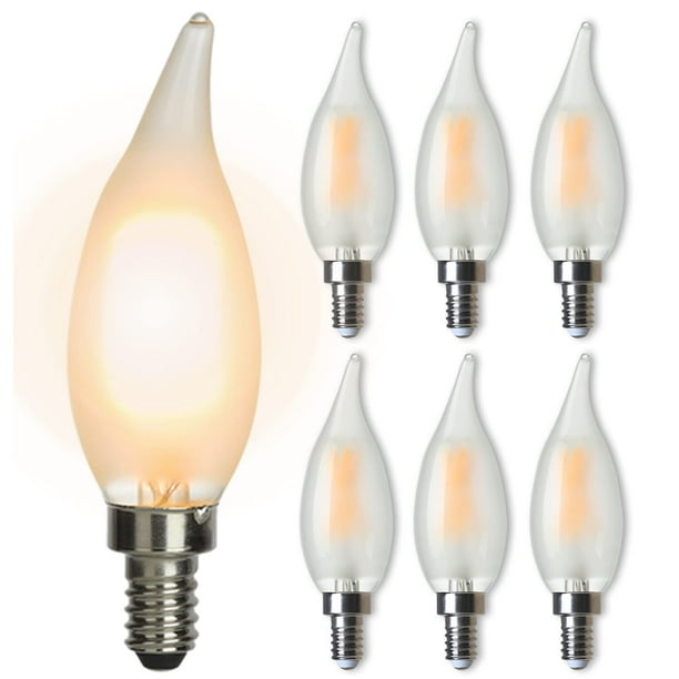 AMDTU Candelabra LED Light Bulbs,Frosted Relax LED,2200k Soft Warm,40watt E12 Base,Dimmable ...