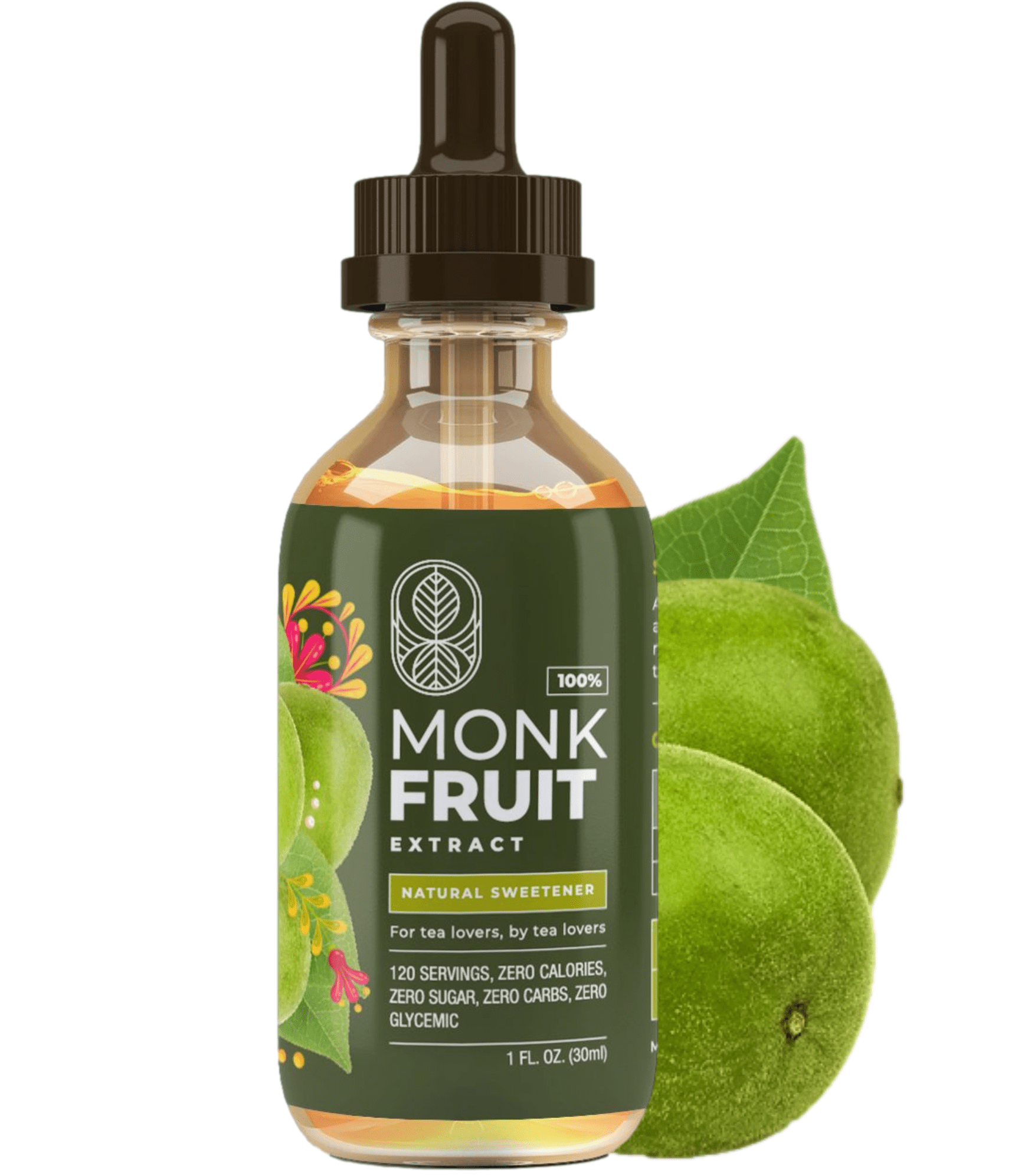 MONK FRUIT SWEETENER LIQUID - 100% MONK FRUIT EXTRACT - Zero Calories ...
