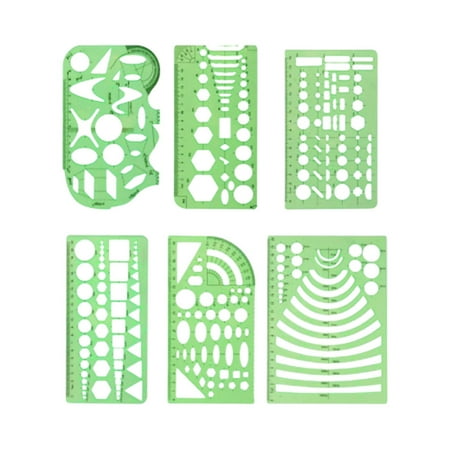 Ustyle 6pcs Stencil Templates Set Clear Scales Drafting Tool Drawing ...