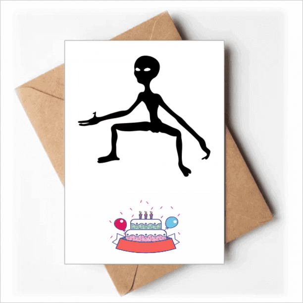 Universe Alien Monster Alien Happy Birthday Greeting Cards Envelopes ...