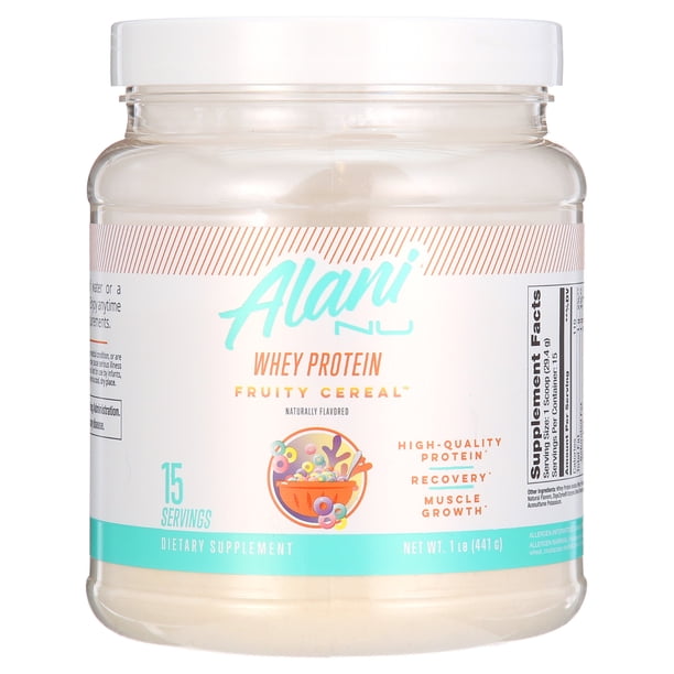 Alani Nu Whey Protein Powder, Gluten-Free, Fruity Cereal, 15.78oz, 447g ...