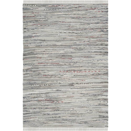 SAFAVIEH Rag Robynne Striped Cotton Area Rug, Grey, 3' x 5' - Walmart.com