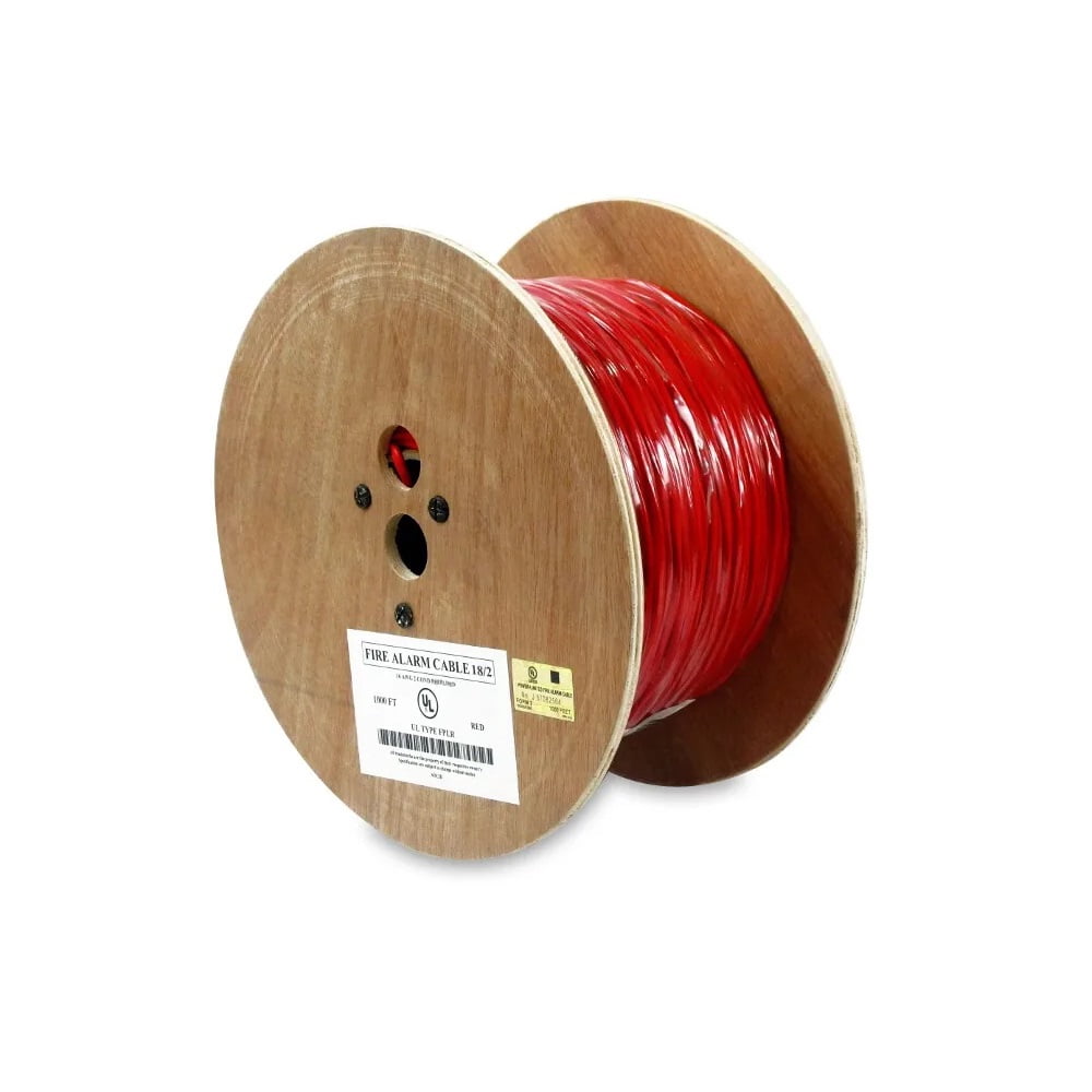 Cable Central LLC 1000FT 18AWG/2C Solid Shielded Fire Alarm FPLR Bare ...