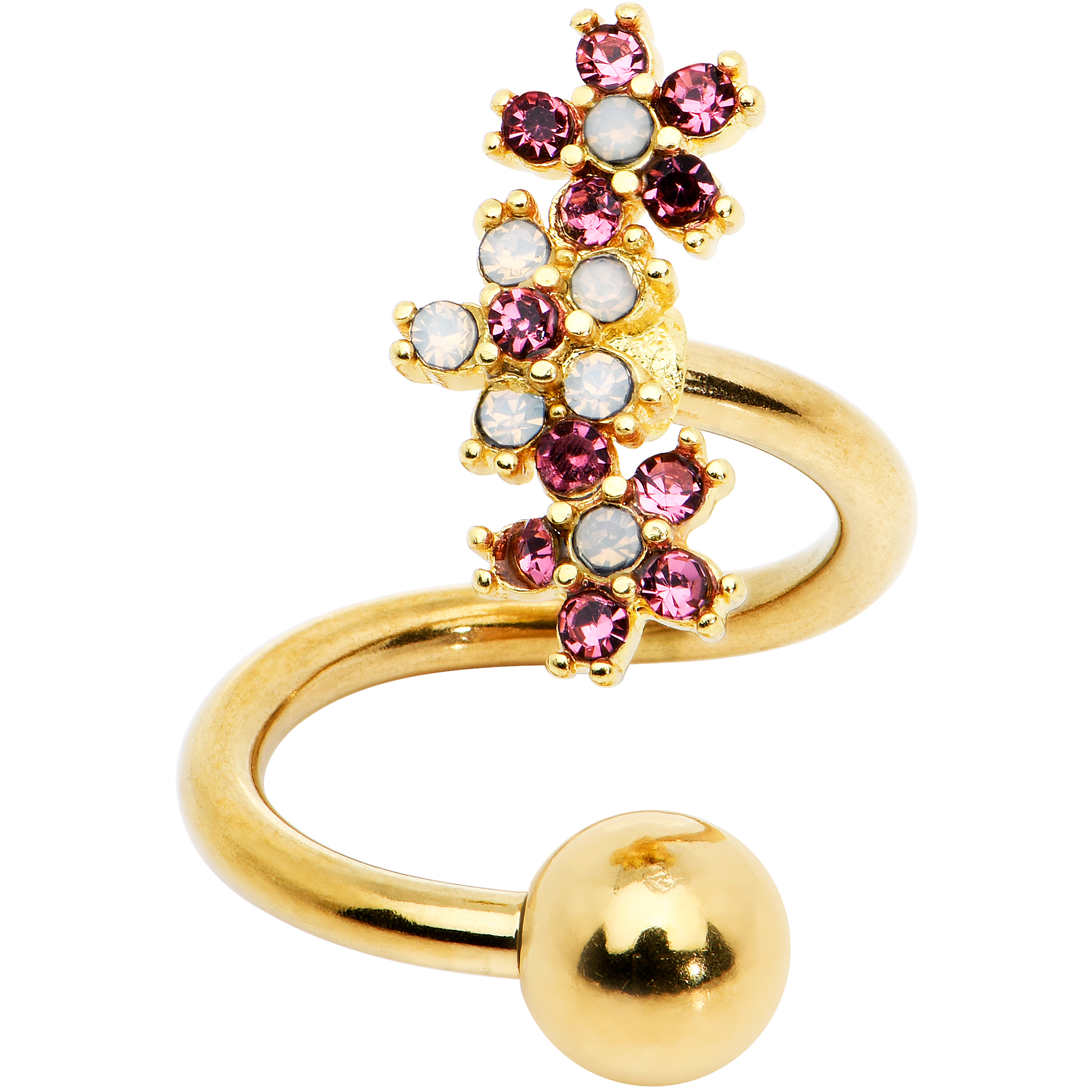 Body Candy Womens 14G PVD Stainless Steel Belly Ring Bunch Flowers ...