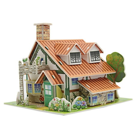 3D Assembly Toy Kids Paper Assembly House Model Children Early ...