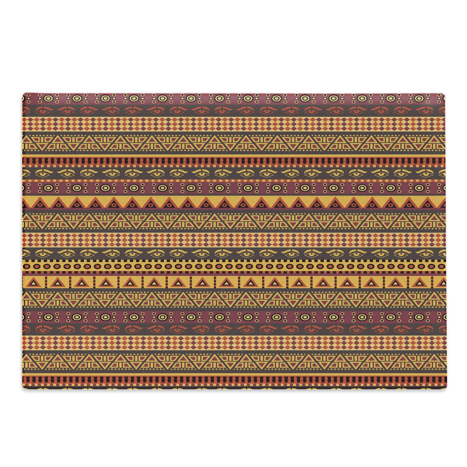 African Cutting Board, Exotic Culture Folkloric Eye Triangle Rhombus ...