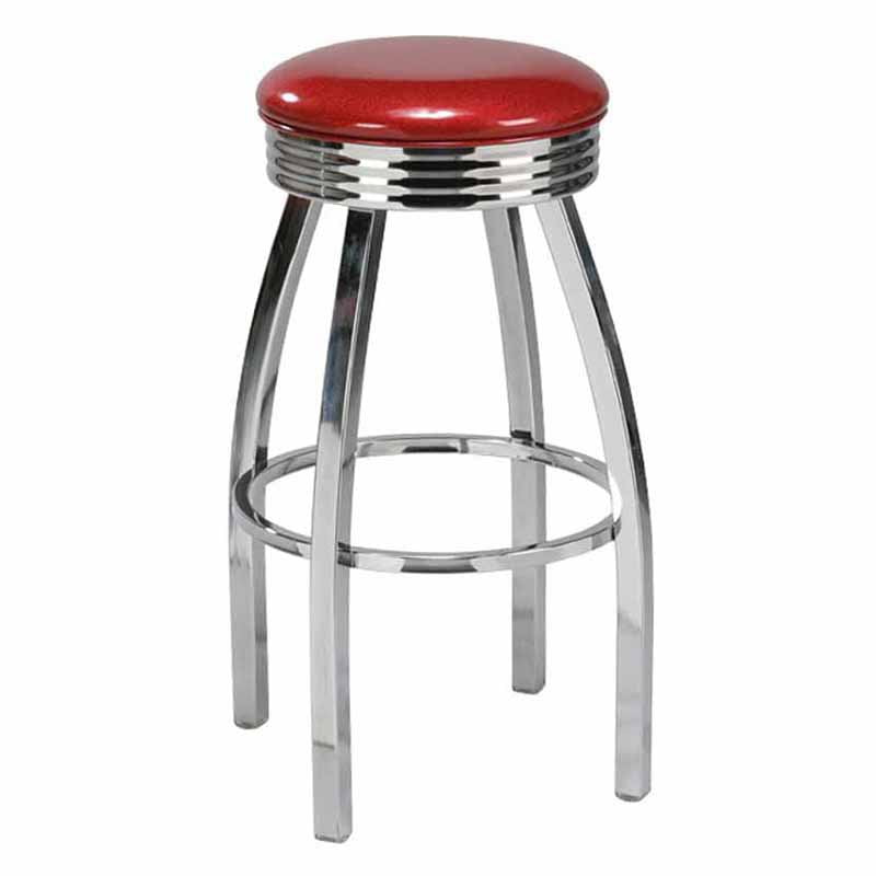 Regal Lax 30 in. Retro Backless Metal Bar Stool with Upholstered Seat ...