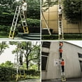 20FT Heavy Duty Telescoping Ladder w. Stabilizer, Adjustable Folding 8 ...
