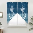 Anchor Swag Valances for Windows 45 inches Long, Blue Gradient Lines ...