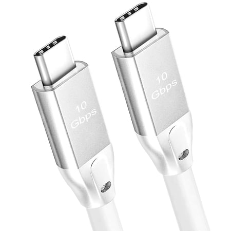 USB C to USB C 3.1 Gen 2 Cable White, 10 ft Long 4K USB C Video Monitor ...