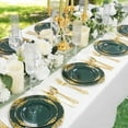 125PCS Green and Gold Plastic Plates - Fancy Green Disposable Plates ...