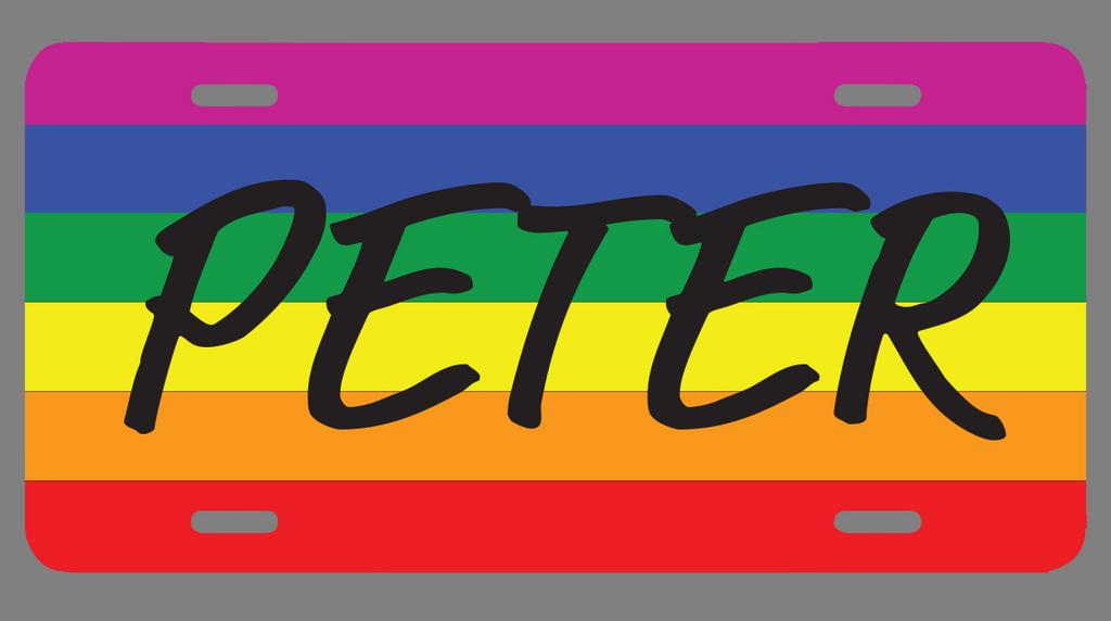 Peter Name Pride Flag Style License Plate Tag Vanity Novelty Metal | UV ...