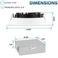 Luxrite 5 Inch LED Recessed Light, 18W, 5 Color, 1600LM Dimmable, Wet ...