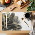 Black Gold Flower Cotton Linen Placemats Set of 12, Gray Gradient ...