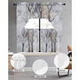 Boho Grey Tree Kitchen Curtain and Valance Set 3 Pieces, Rod Pocket ...