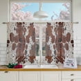 Brown Cowhide Texture Sheer Curtains for Living Bedroom, Country Farm ...