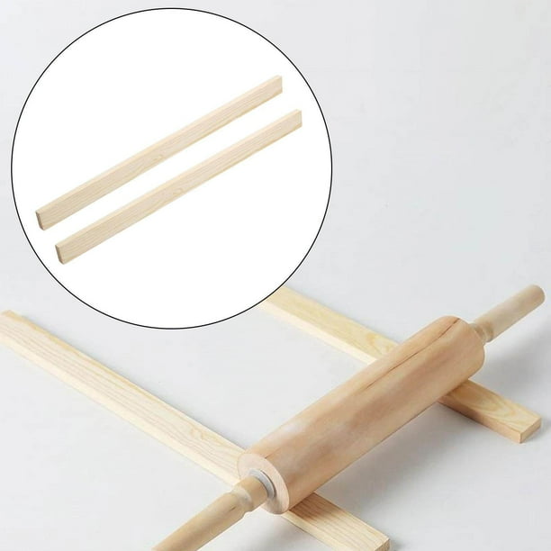 Maoww 2x Portable Wooden Rolling Pin Guides Measuring Dough Strips ...