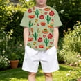 Boys Short Sleeve T-shirt Mexican Cactus Print Short Sleeve Tees ...
