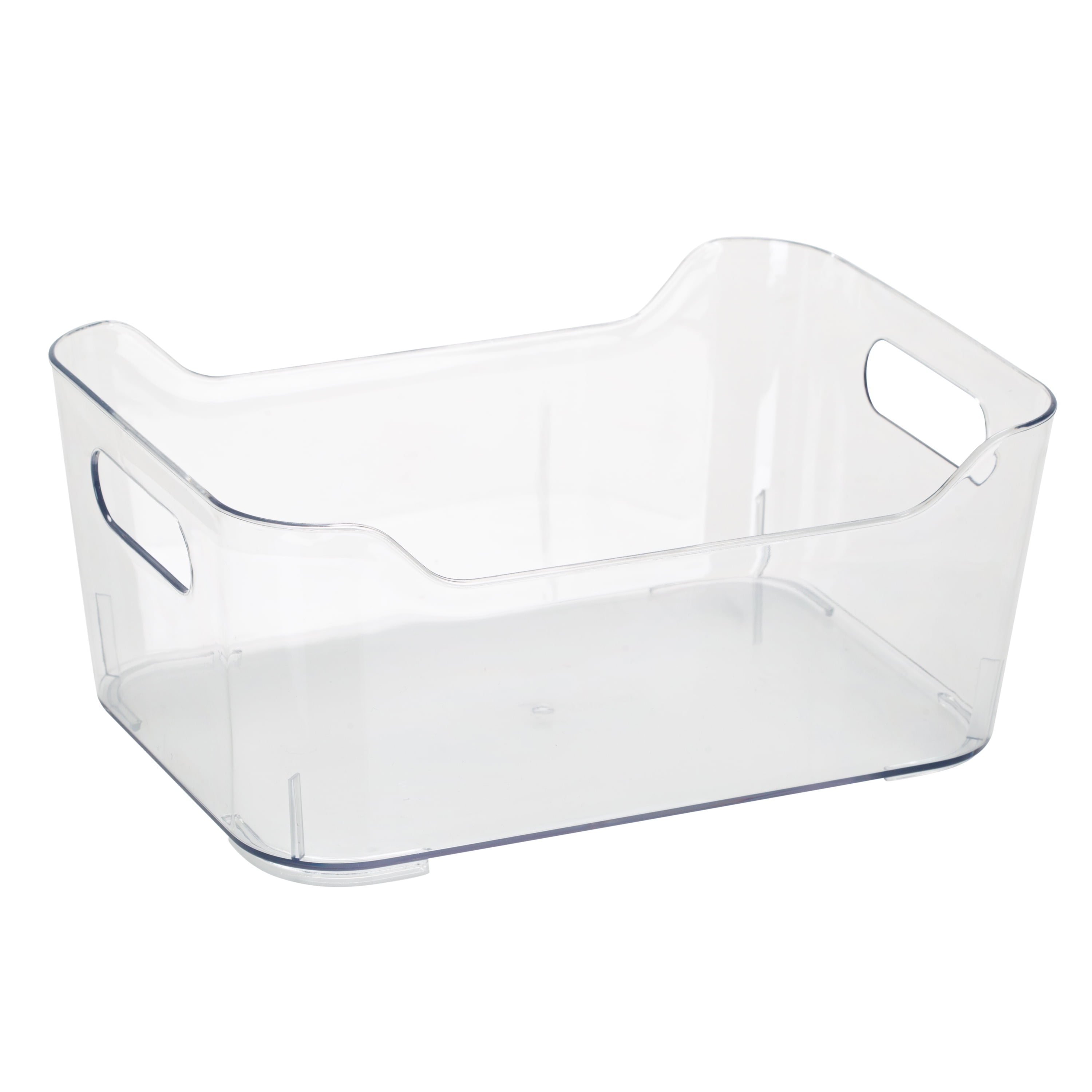 Simplify Built-in-Handles Plastic Storage Basket, 2 Pack, Clear ...