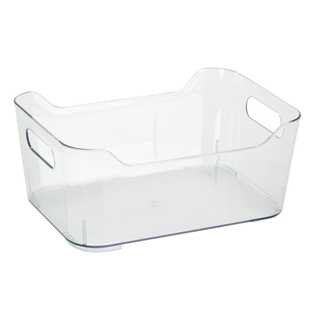 Simplify Built-in-Handles Plastic Storage Basket, 2 Pack, Clear ...