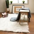 Ultra Soft Faux Sheepskin Fur Shag Rug Ivory 2' x 3' - Walmart.com