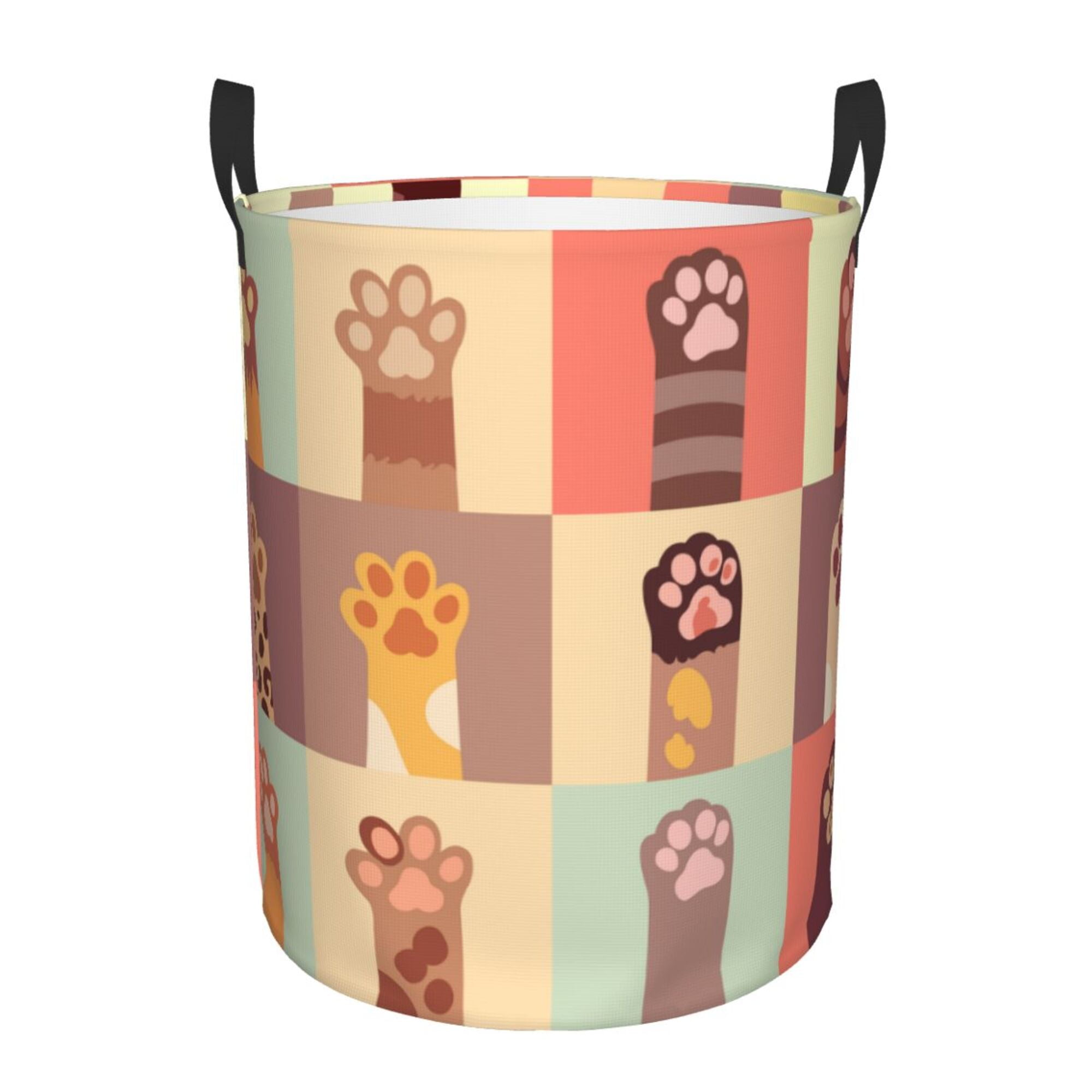 DouZhe Waterproof Collapsible Large Laundry Baskets, Cute Pet Paw Cat ...