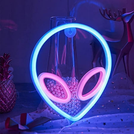 Alien Neon Sign for Bedroom, LED Light Up Neon Lights USB or Battery ...