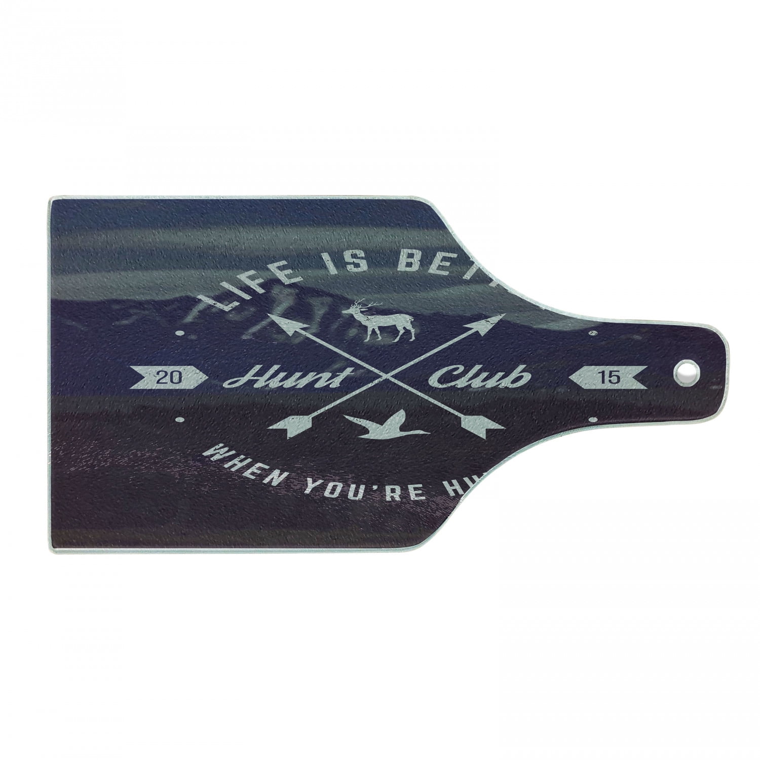 Hunting Cutting Board, Grunge Retro Hunt Club Emblem with Arrows ...