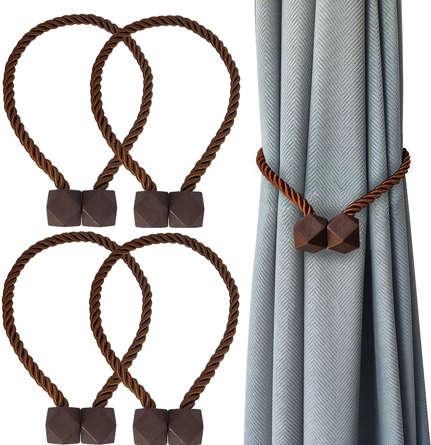 4Pcs Magnetic Curtain Tiebacks, Curtain Tiebacks Buckles Holdbacks ...