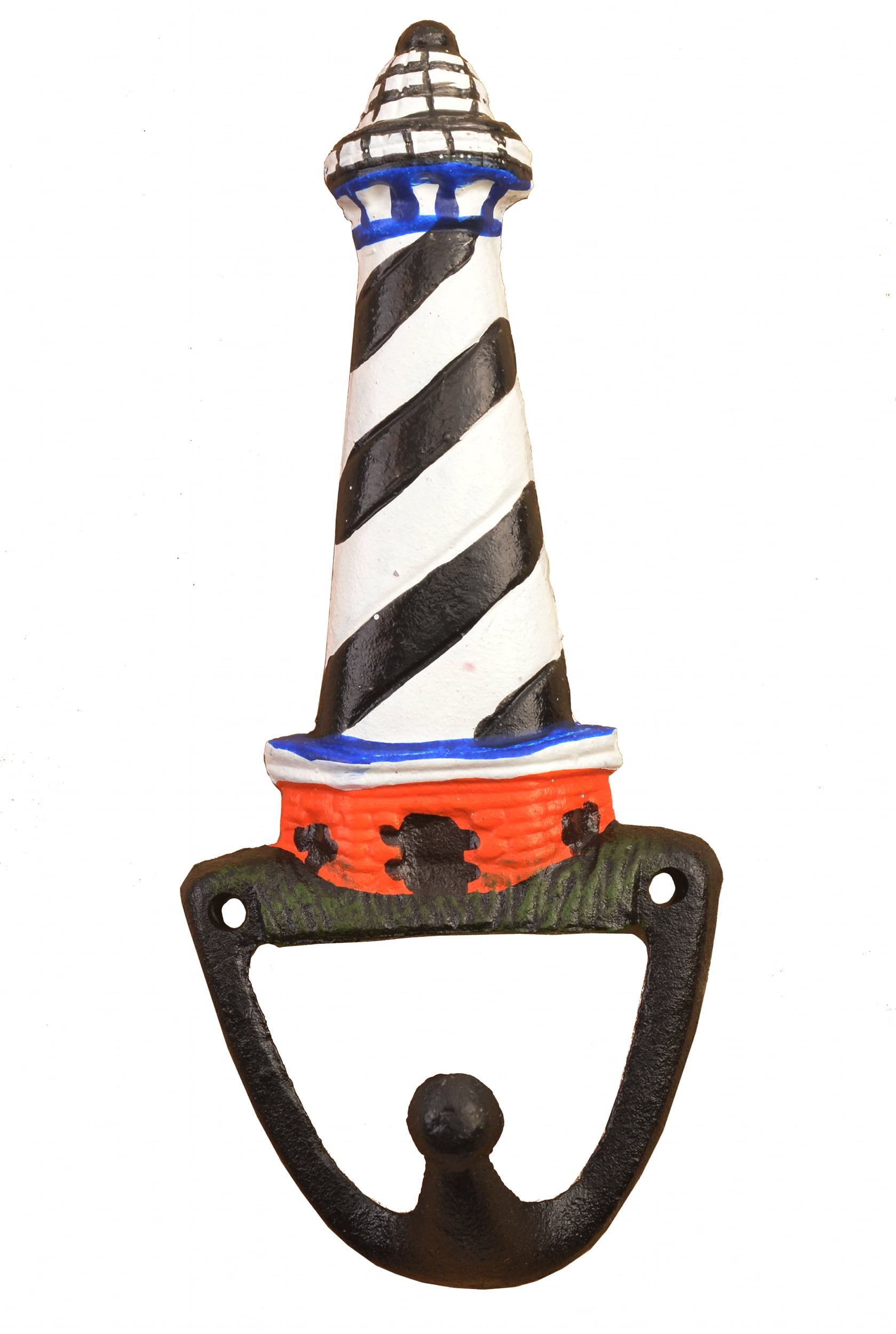 Decorative Nautical Wall Hook - Black & White Lighthouse - 6.375" Tall ...